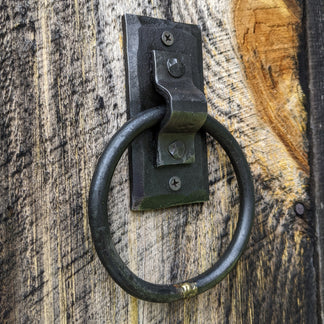 Single Large Brazed Round Ring Hand Forged Handle, Door Pull, Door Kno ...