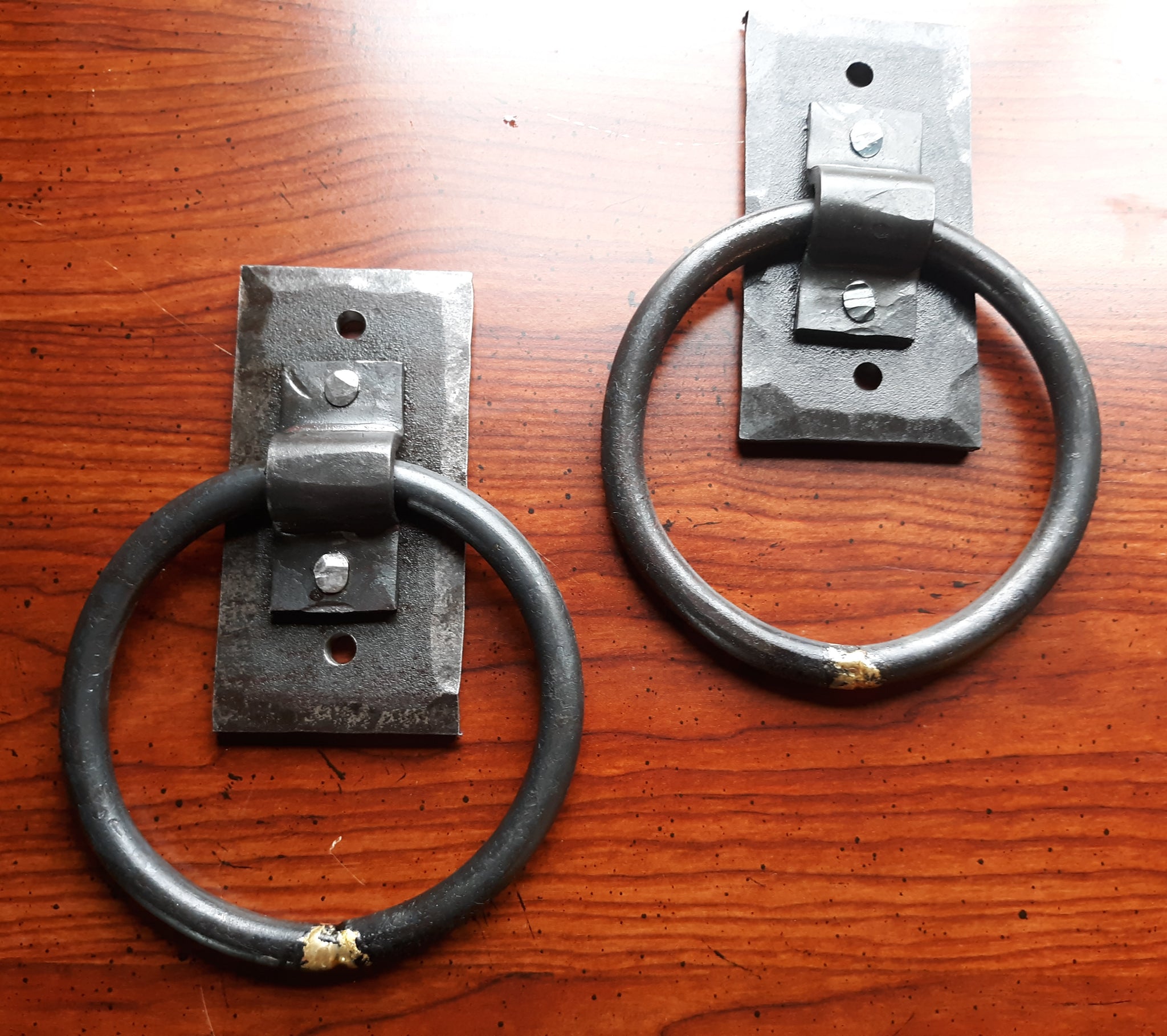 Set of 2 Hand Forged Brazed Ring Handles – The Forge at Pleasant Valley ...