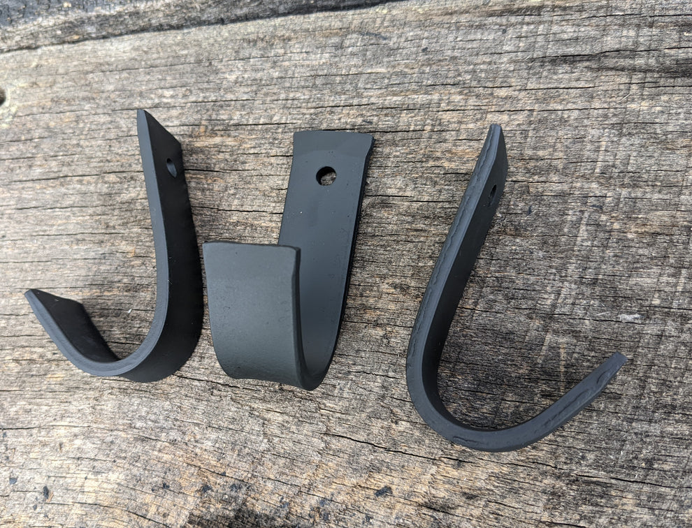 Hand Forged Hooks Made with 1" Steel . Vintage/Antique/Industrial Wrou ...