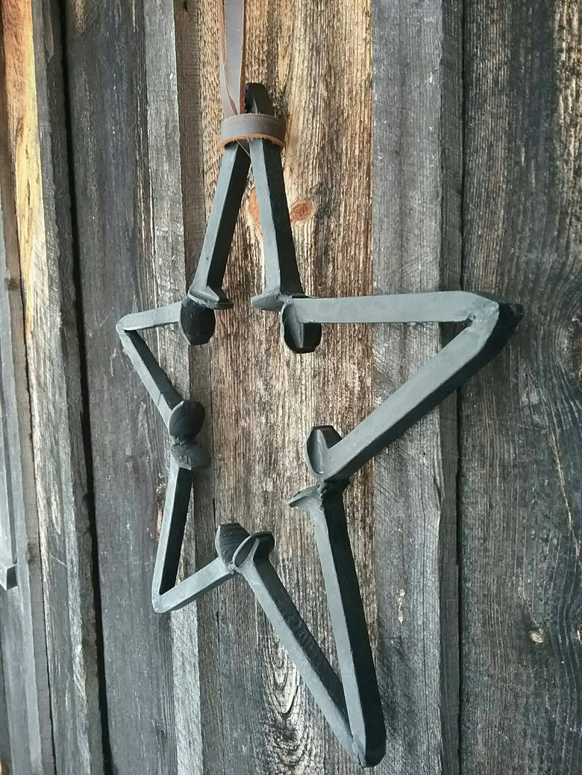 Rustic Repurposed Railroad Spike Barn Star. Three Piece Set Includes R ...