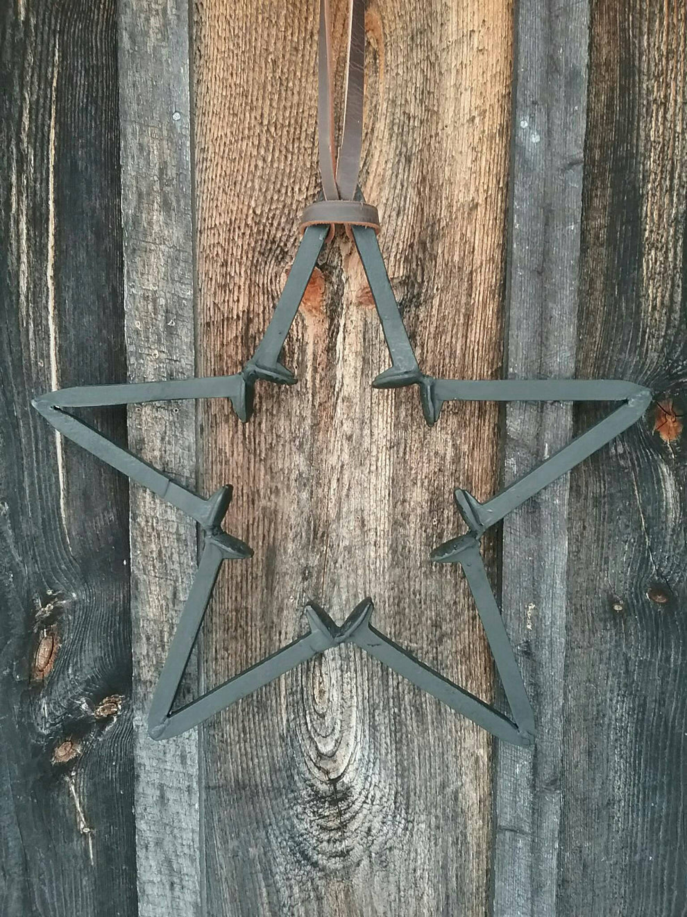 Rustic Repurposed Railroad Spike Barn Star. Three Piece Set Includes R ...